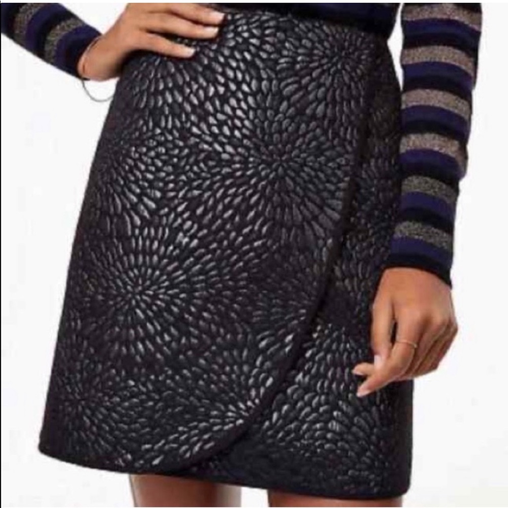 Loft Textured Overlapping Skirt - Gem
